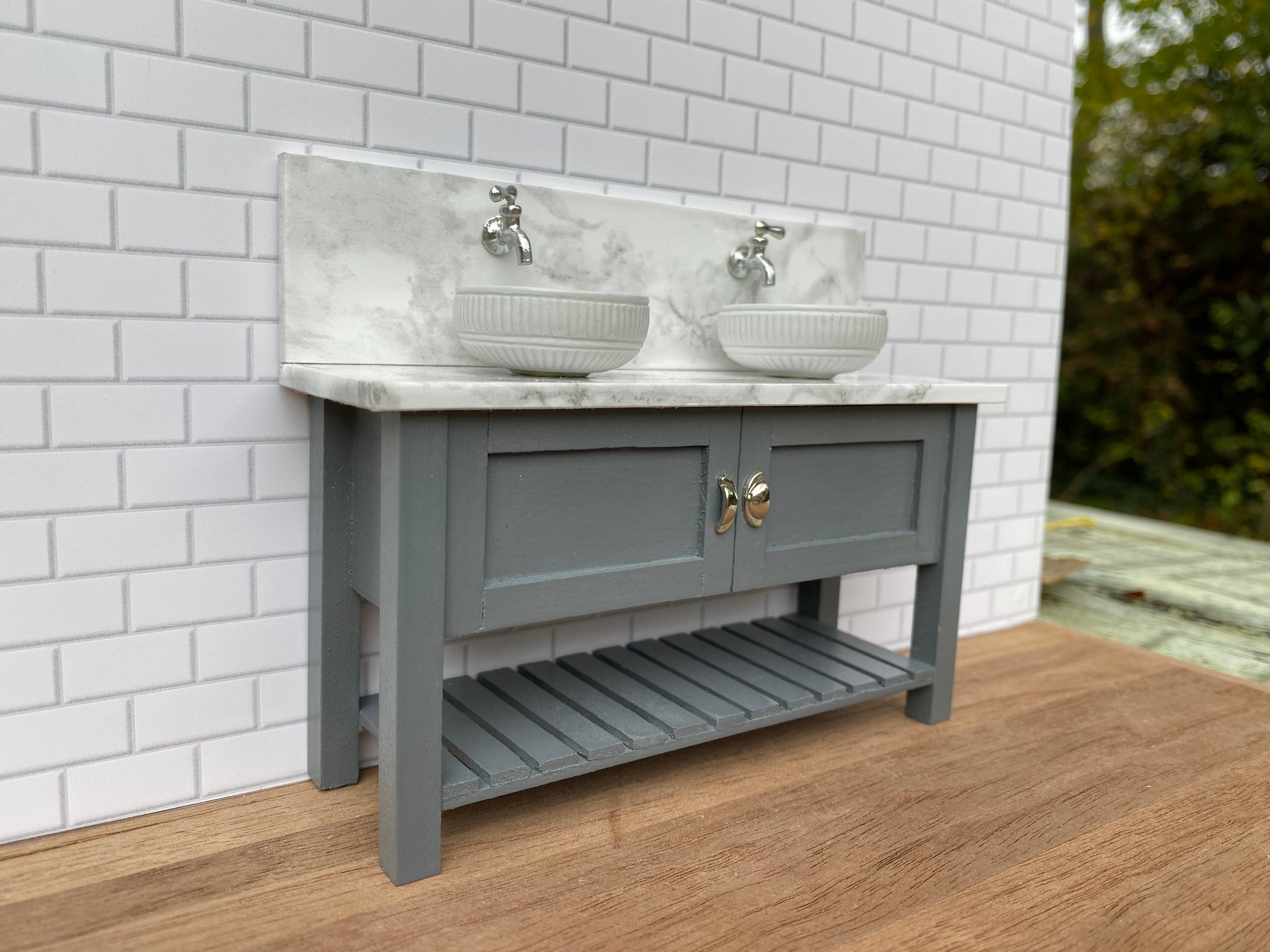 Grey/ Blue Shaker Vanity – ELF Miniatures
